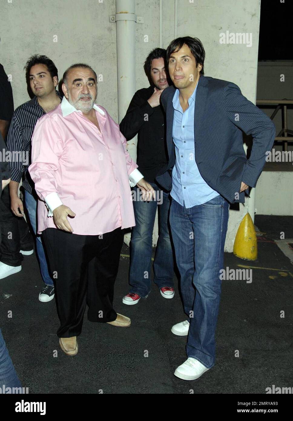 Ex-convict and "Girls Gone Wild" founder Joe Francis hangs out with "Borat" star Ken Davitian as ...