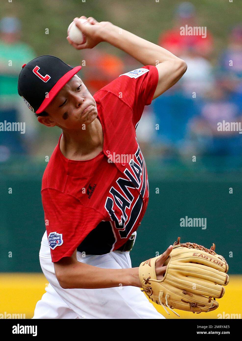 Canada pitcher Reece Usselman delivers in the second inning of an ...