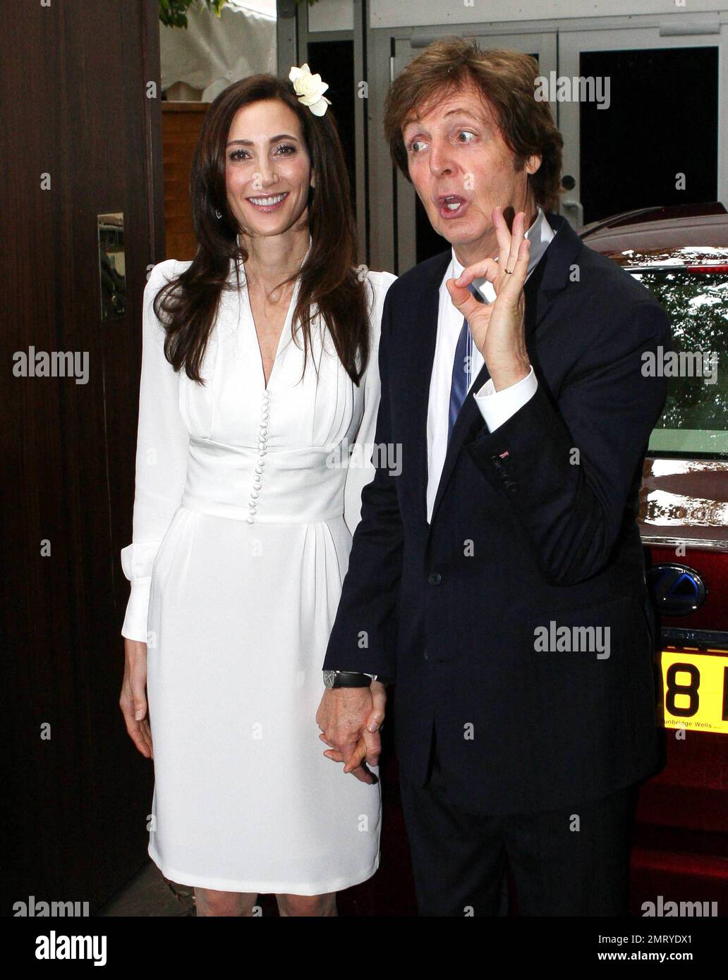 Sir Paul McCartney and Nancy Shevell arrive at their home for their ...