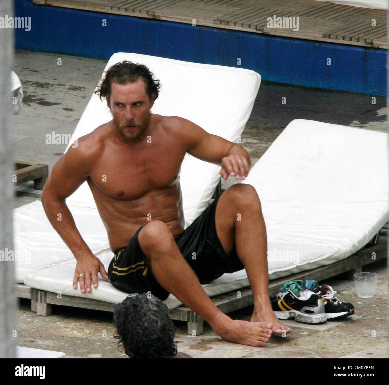 Exclusive!! Matthew McConaughey winds down from a beach side workout by ...