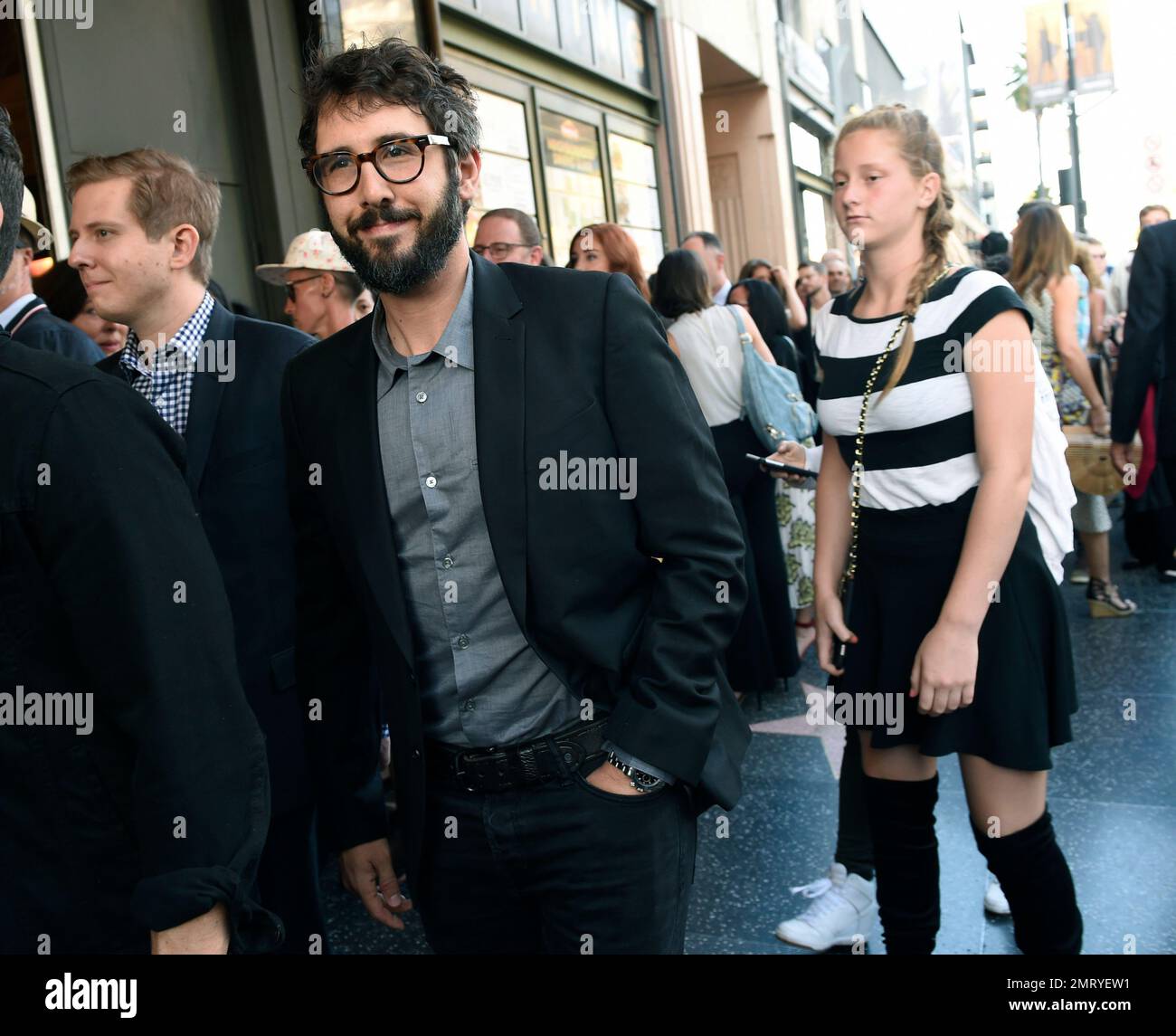 Singer Josh Groban, left, arrives on the opening night of the Los ...