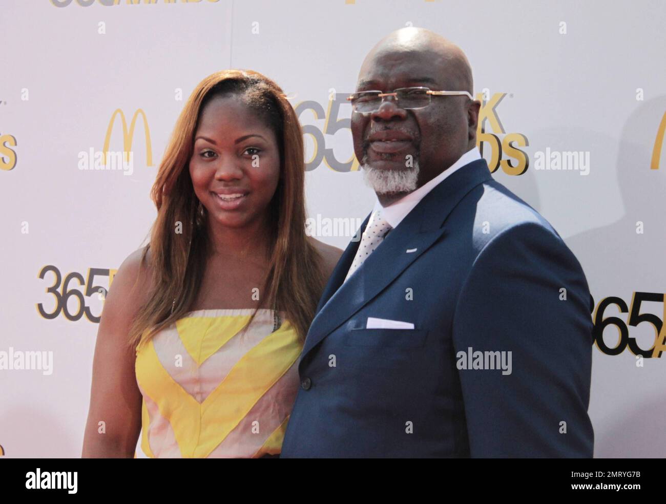 Bishop T.D. Jakes poses with his daughter Sarah Henson on the red ...
