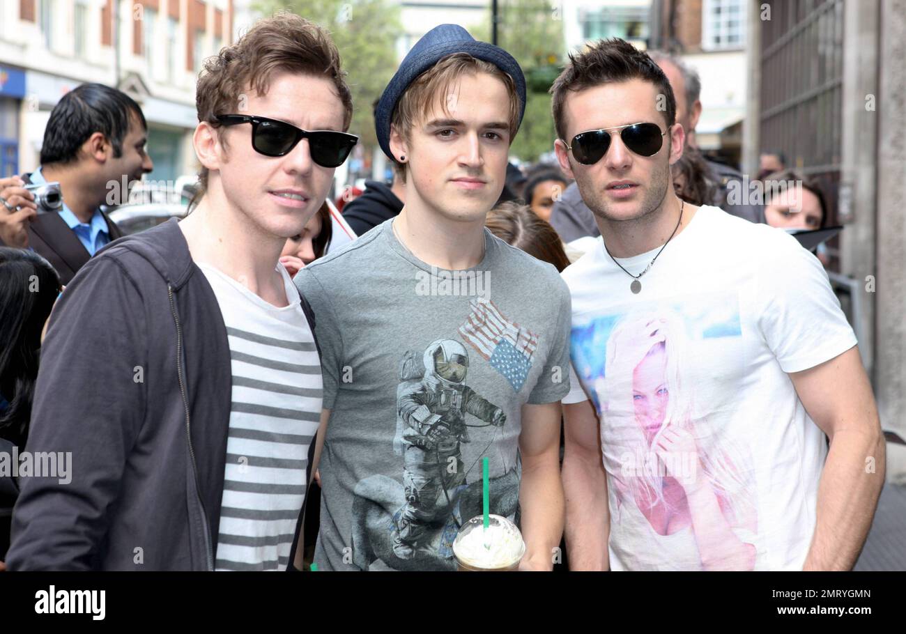 With Starbucks drinks in hand, UK boy band McFly arrives at BBC Radio 1 ...