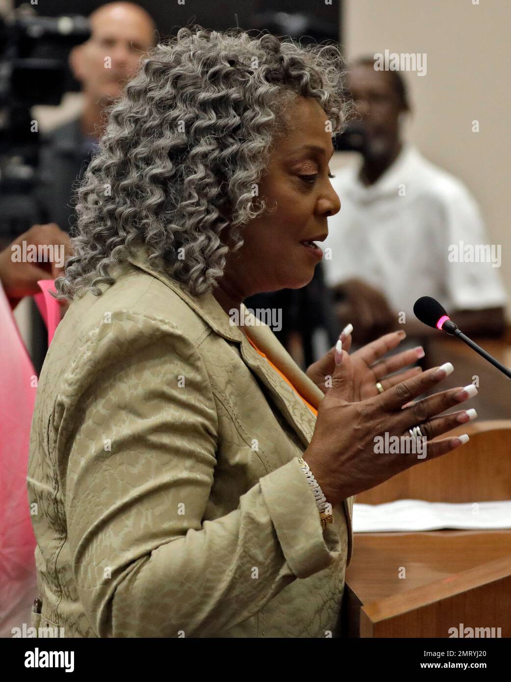 Bishop Michelle Patty gestures as she speaks during a Hillsborough ...