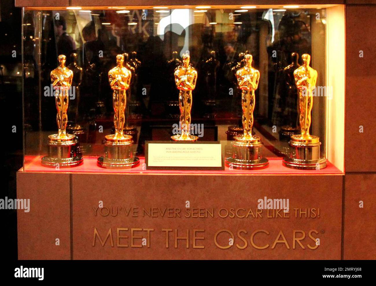 An Oscar staue on display at the Time Warner Center during the Academy ...