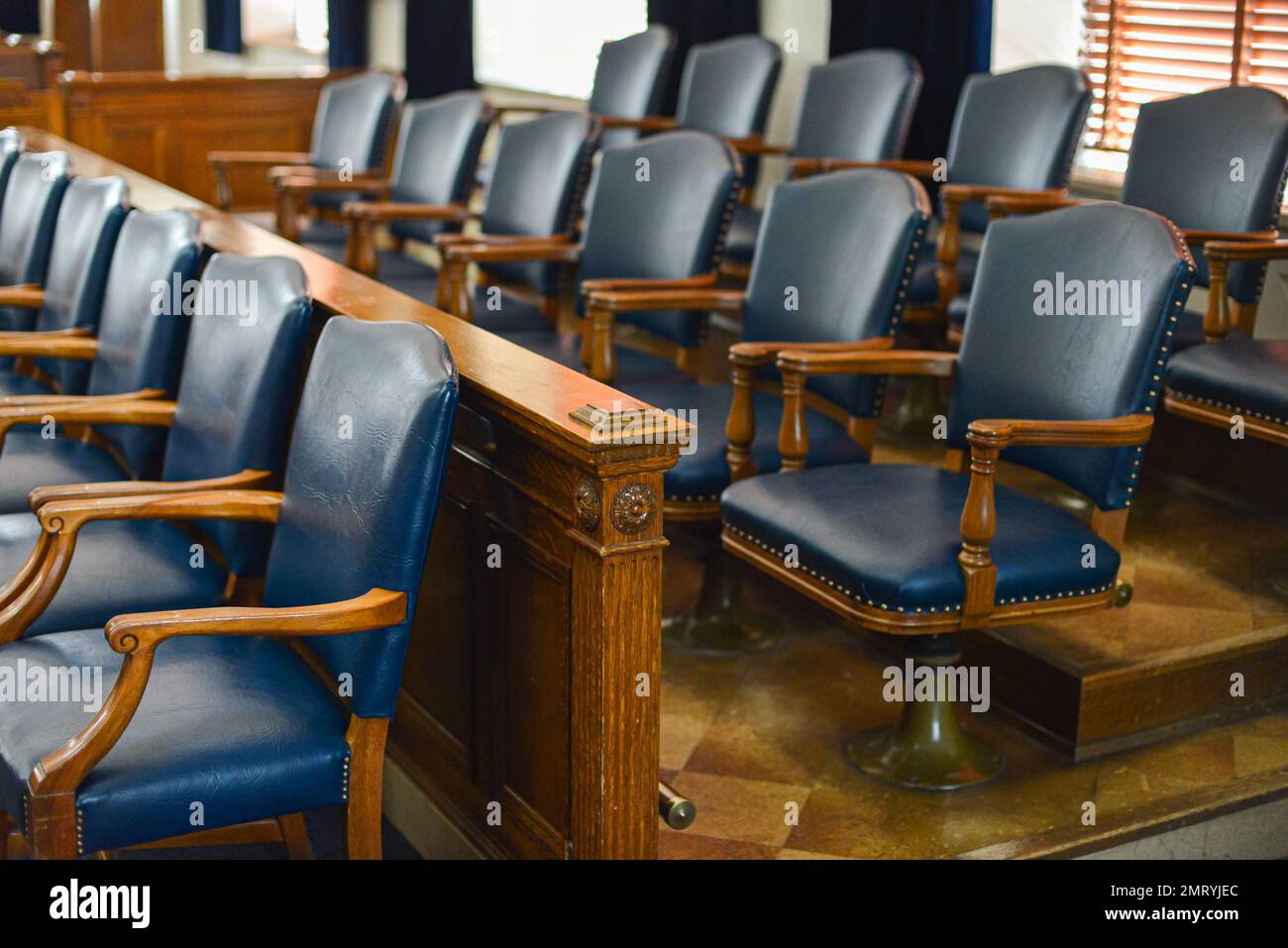 Juror chairs hi-res stock photography and images - Alamy