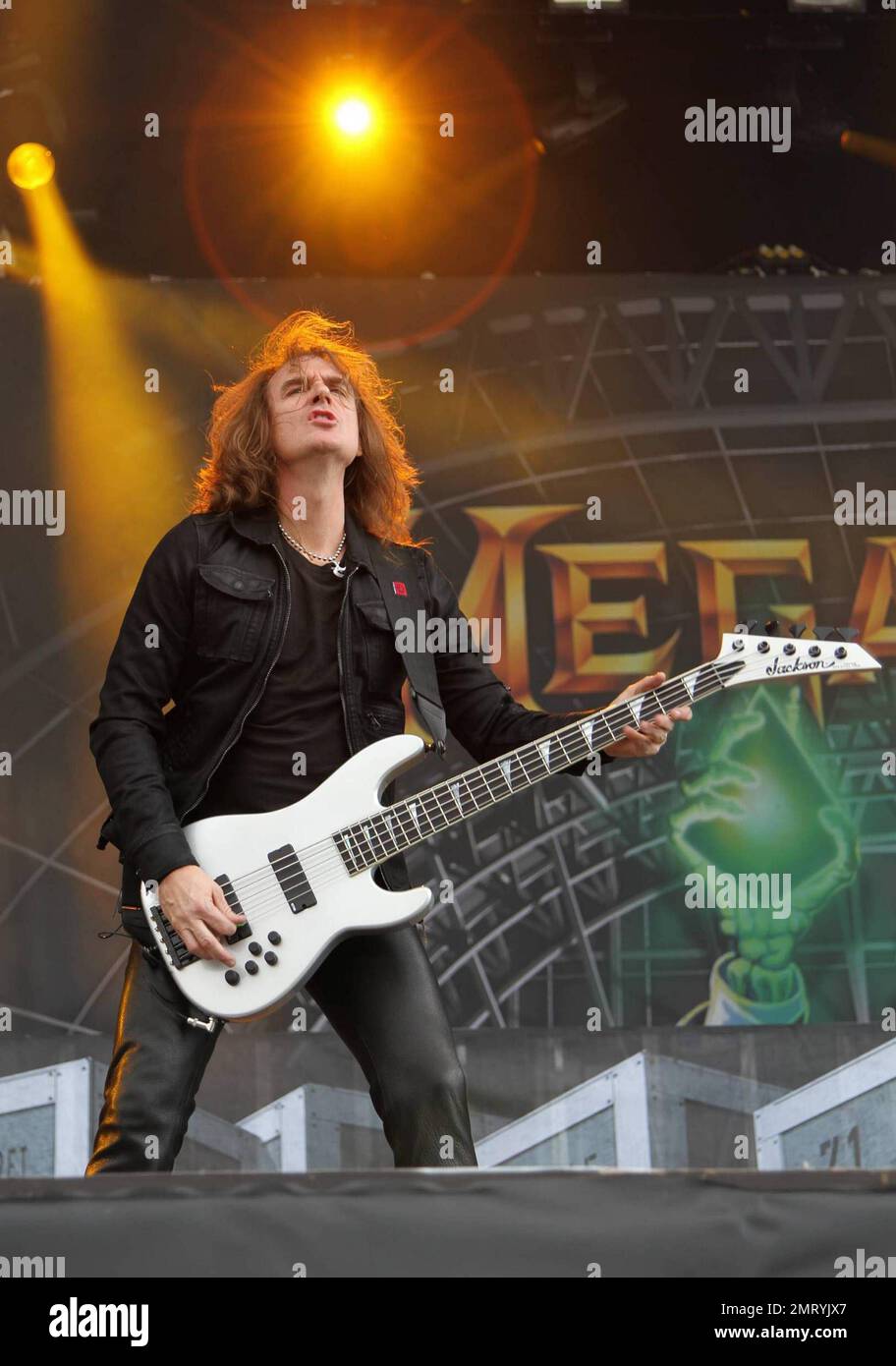 David Ellefson of the American heavy metal band Megadeth performs live ...