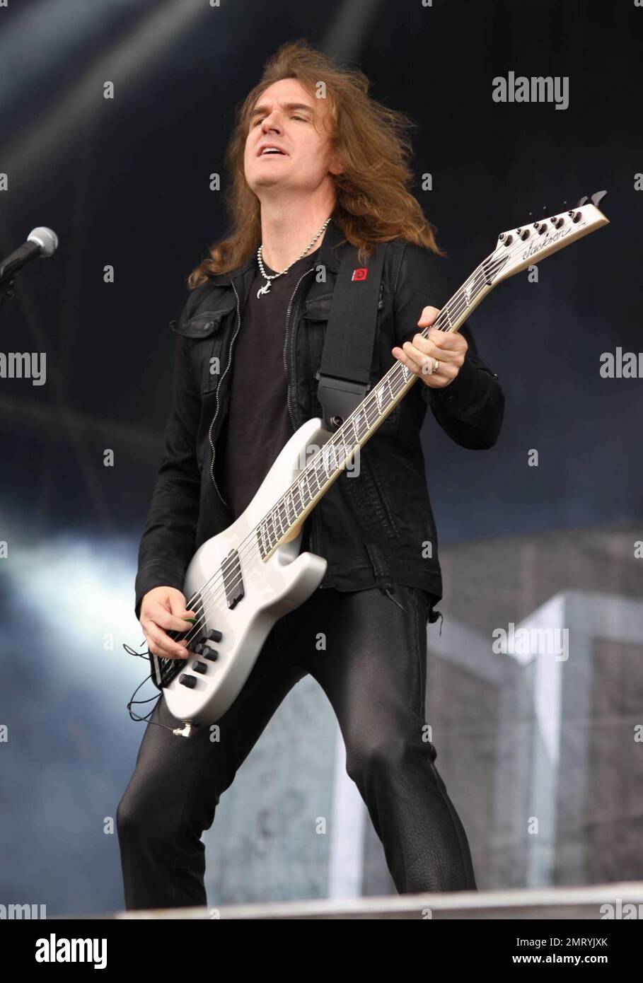 David Ellefson of the American heavy metal band Megadeth performs live ...
