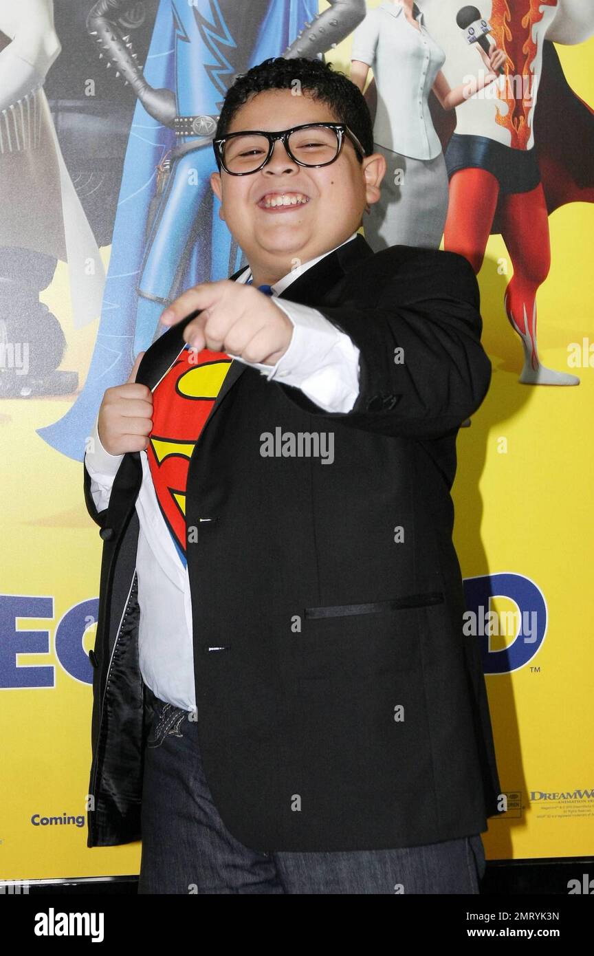 Rico Rodriguez walks the blue carpet at the premiere of DreamWorks ...