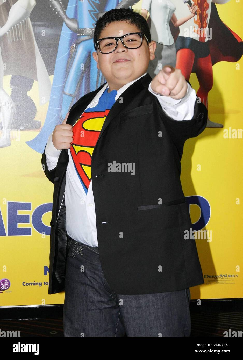 Rico Rodriguez walks the blue carpet at the premiere of DreamWorks ...