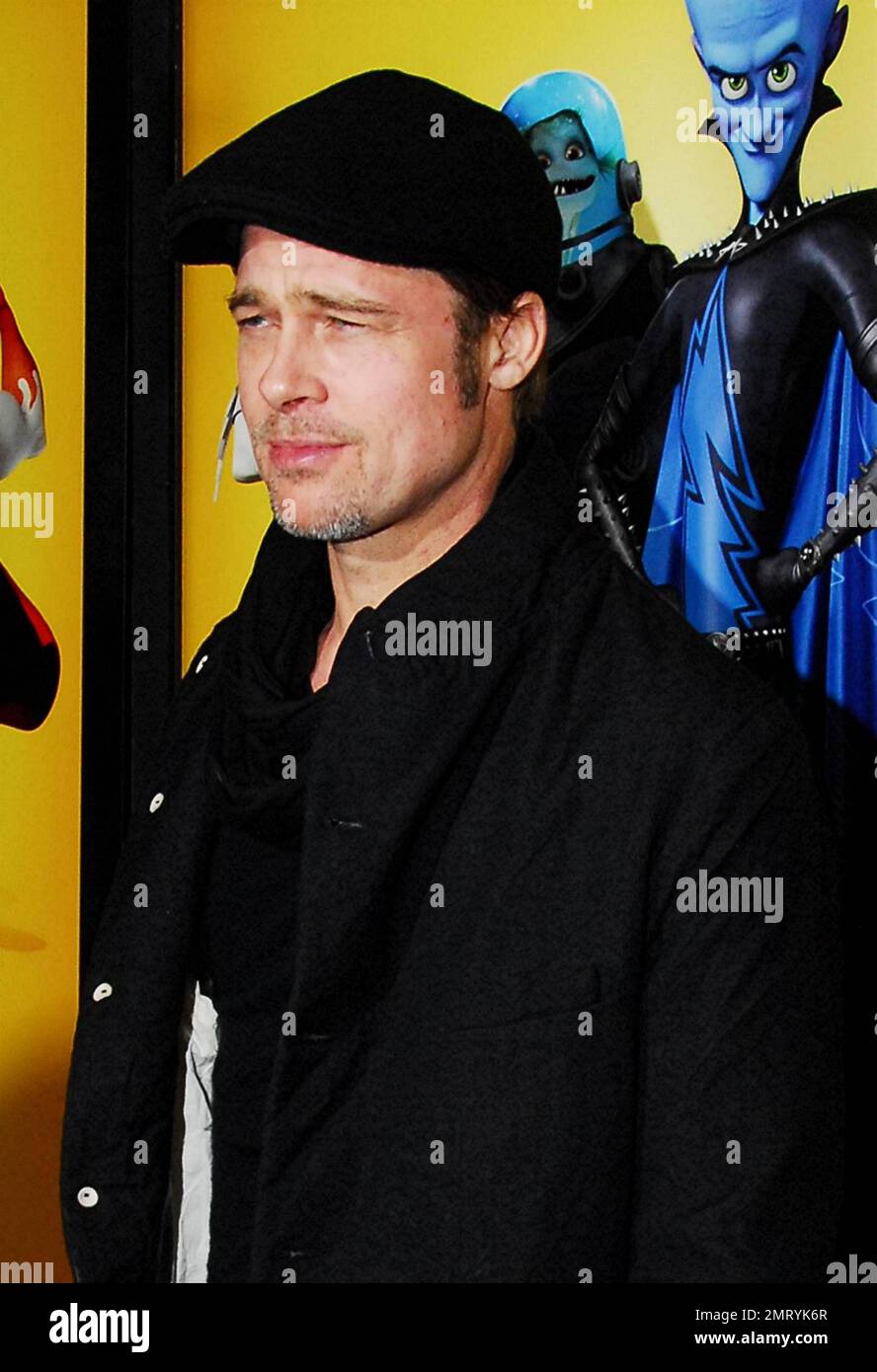 Brad Pitt at the premiere of "Megamind" at the AMC Lincoln Square IMAX ...