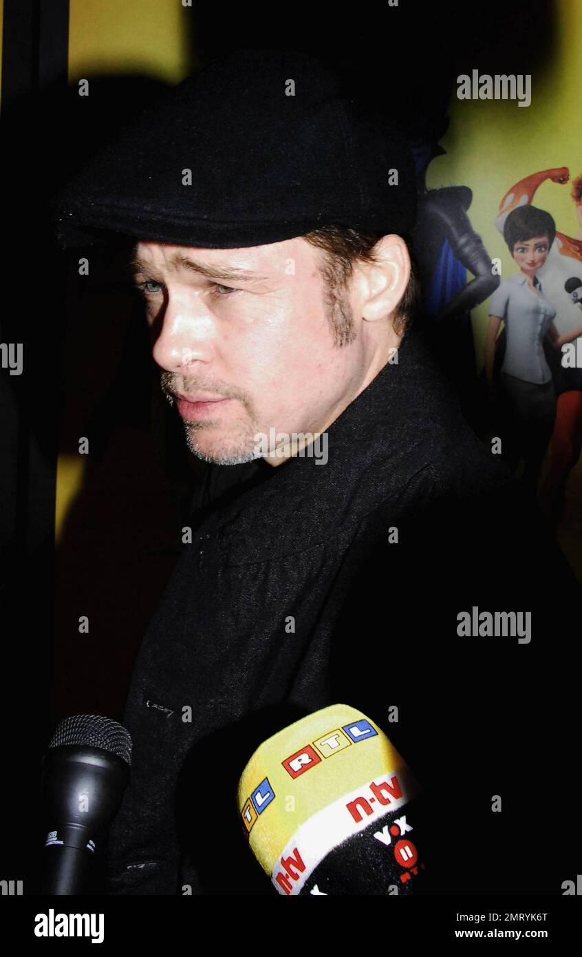 Brad Pitt at the premiere of "Megamind" at the AMC Lincoln Square IMAX ...