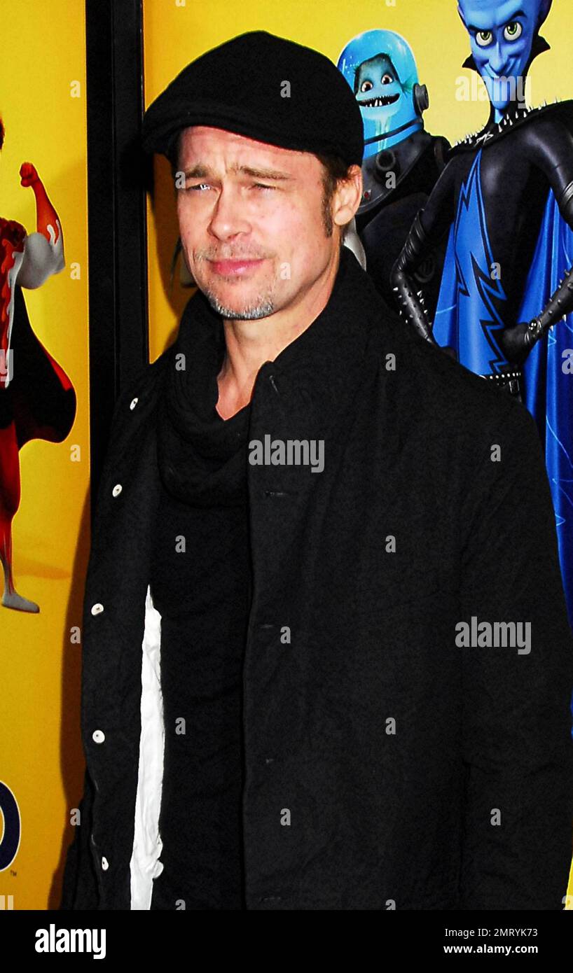 Brad Pitt at the premiere of "Megamind" at the AMC Lincoln Square IMAX ...