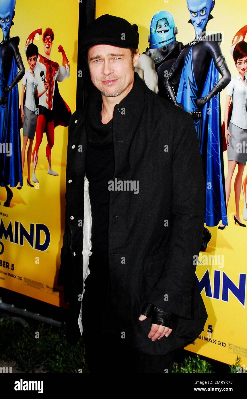 Brad Pitt at the premiere of "Megamind" at the AMC Lincoln Square IMAX ...