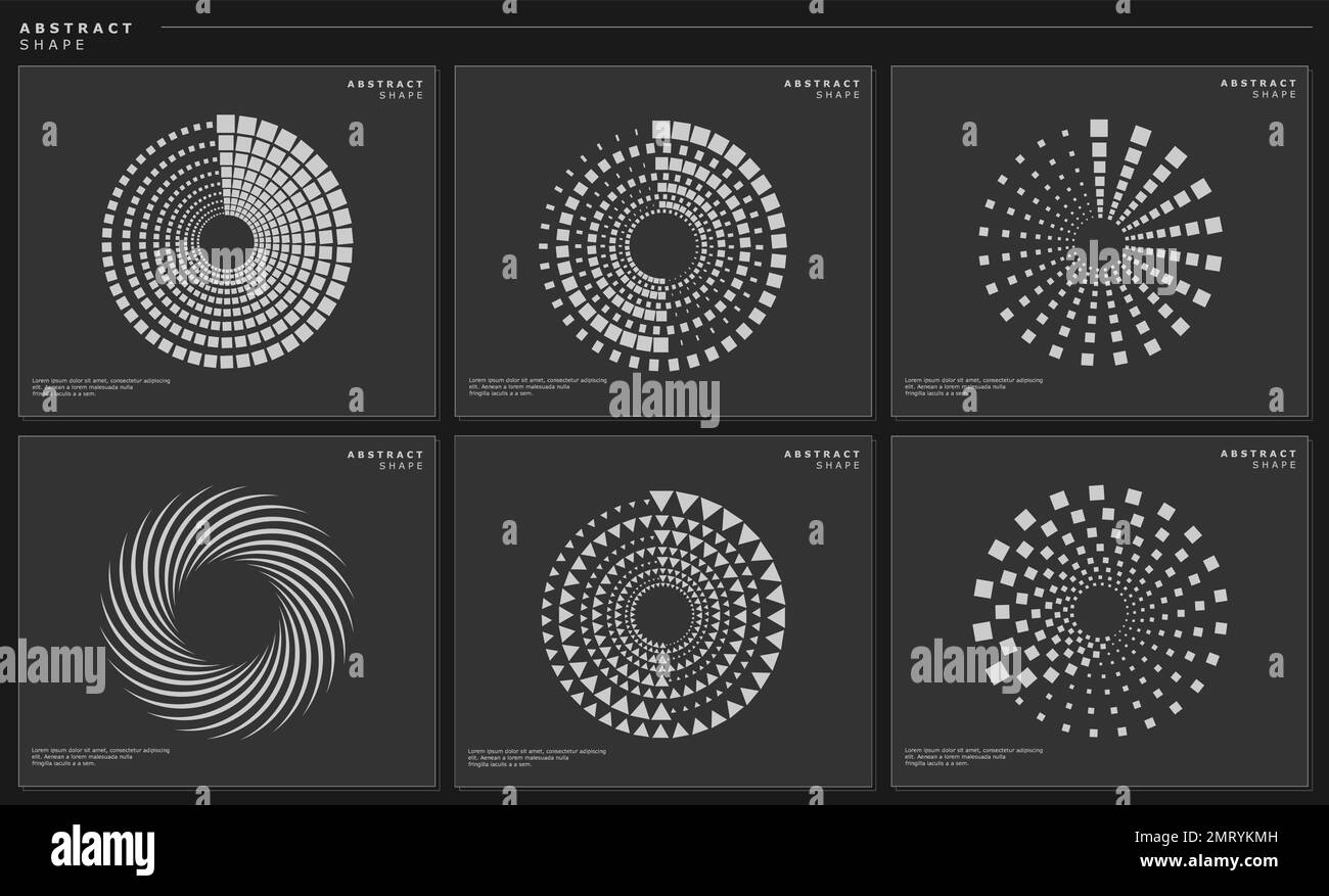 Modern circle line logo design template set. Abstract dots logo ...