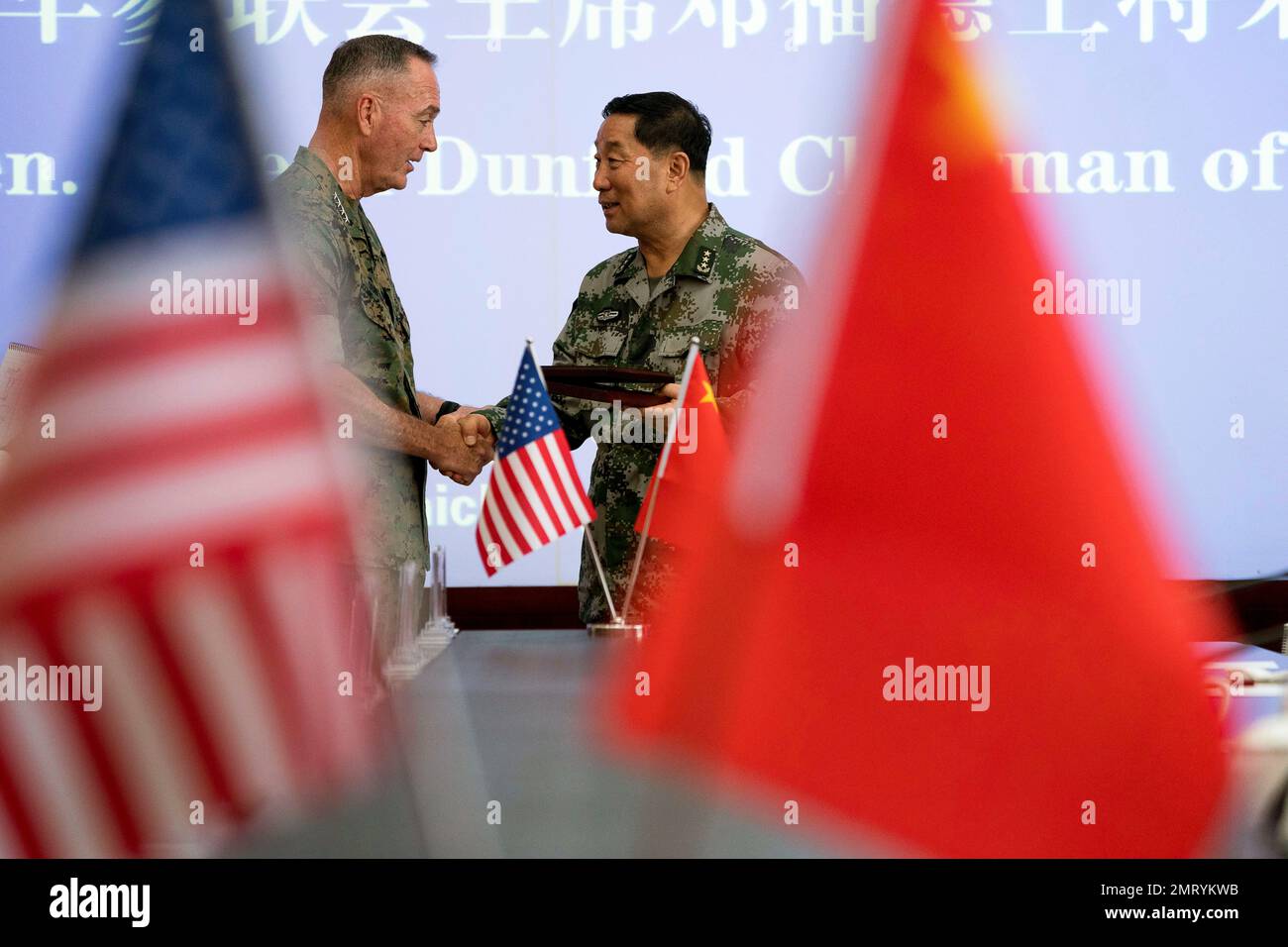 U.S. Chairman of the Joint Chiefs of Staff Gen. Joseph Dunford, left ...
