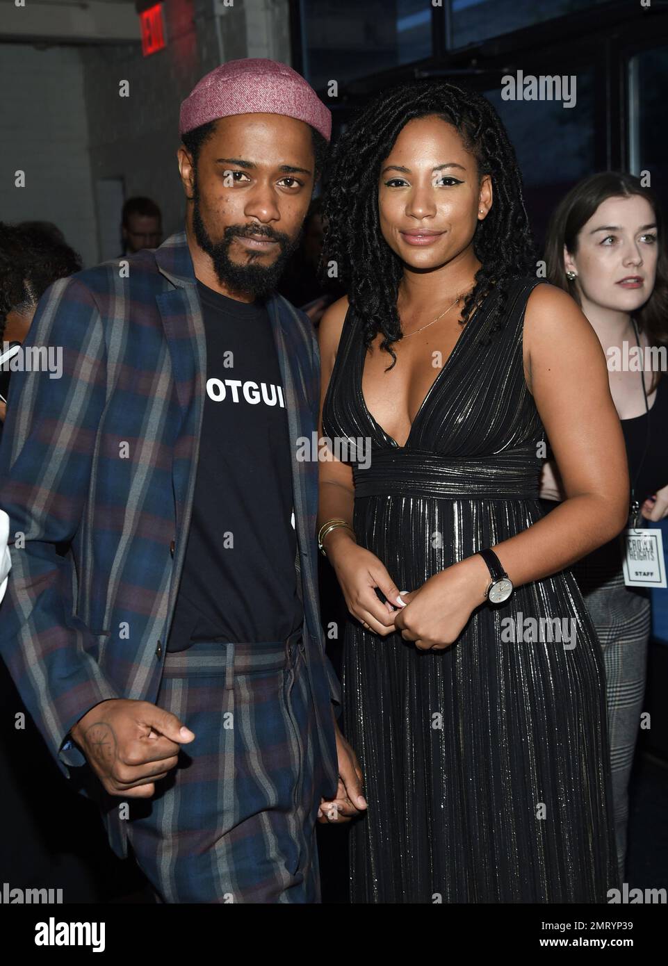 Actors Lakeith Stanfield, left, and Natalie Paul attend the premiere of ...