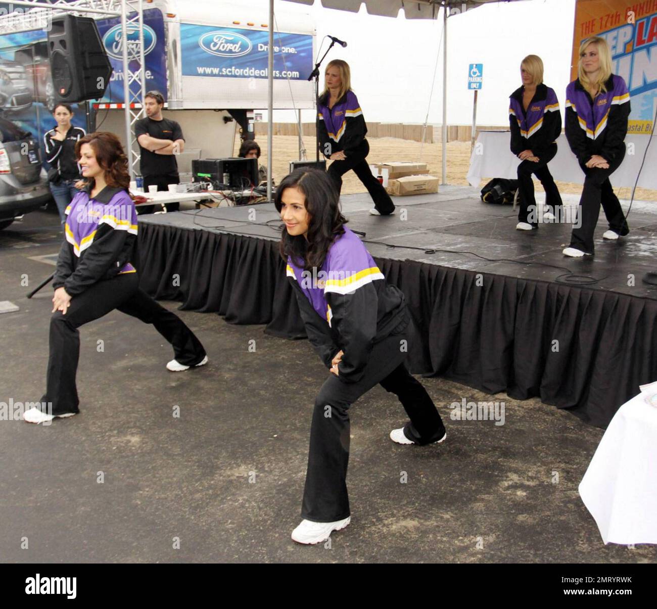 The Laker Girls leading the aerobic warmup during the 17th Annual Keep ...
