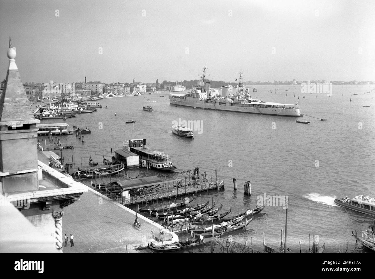 HMS Sheffield, 9,100 ton cruiser flagship of the British Mediterranean ...