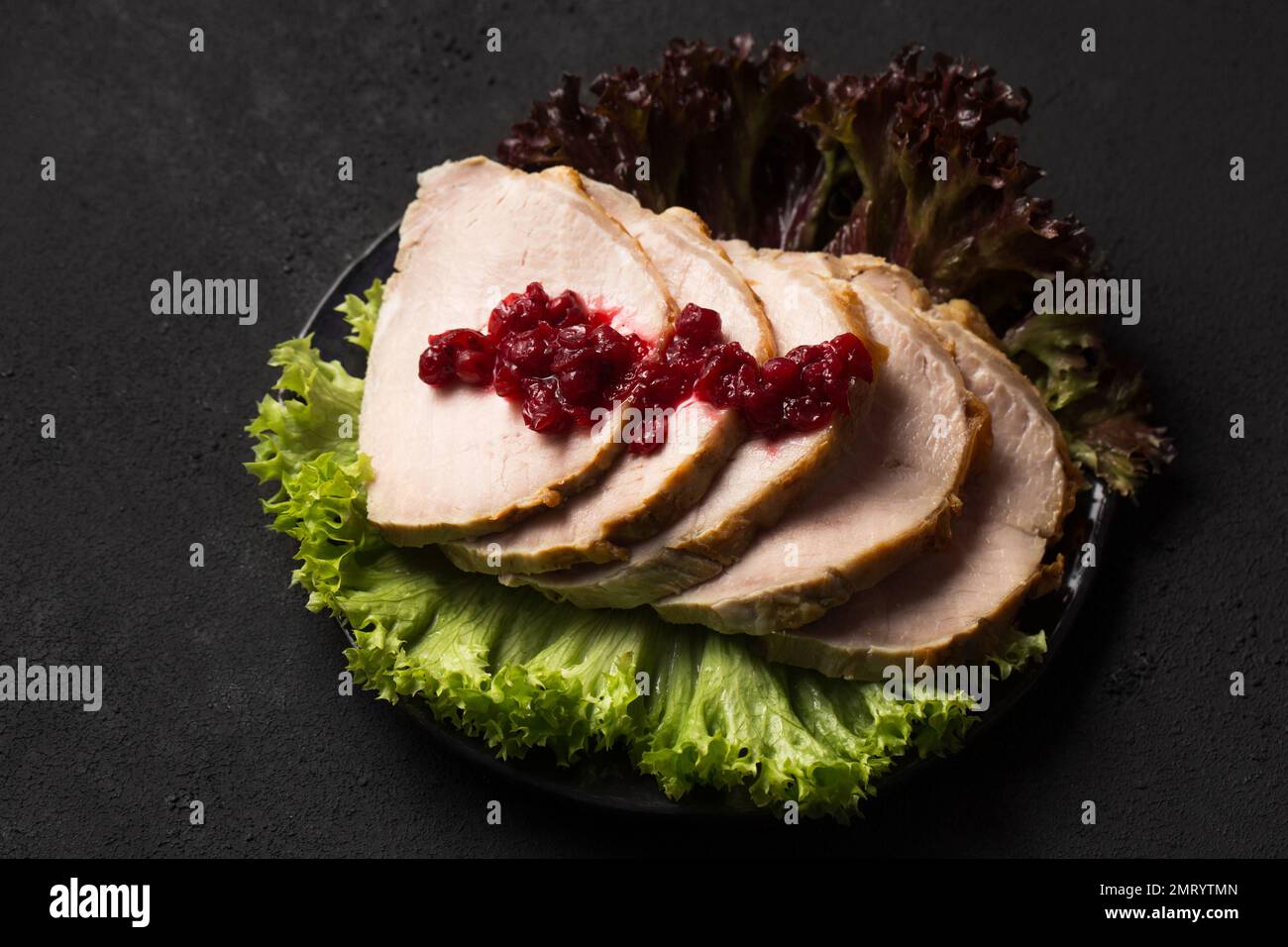 Baked ham with cranberry sauce hi-res stock photography and images - Alamy