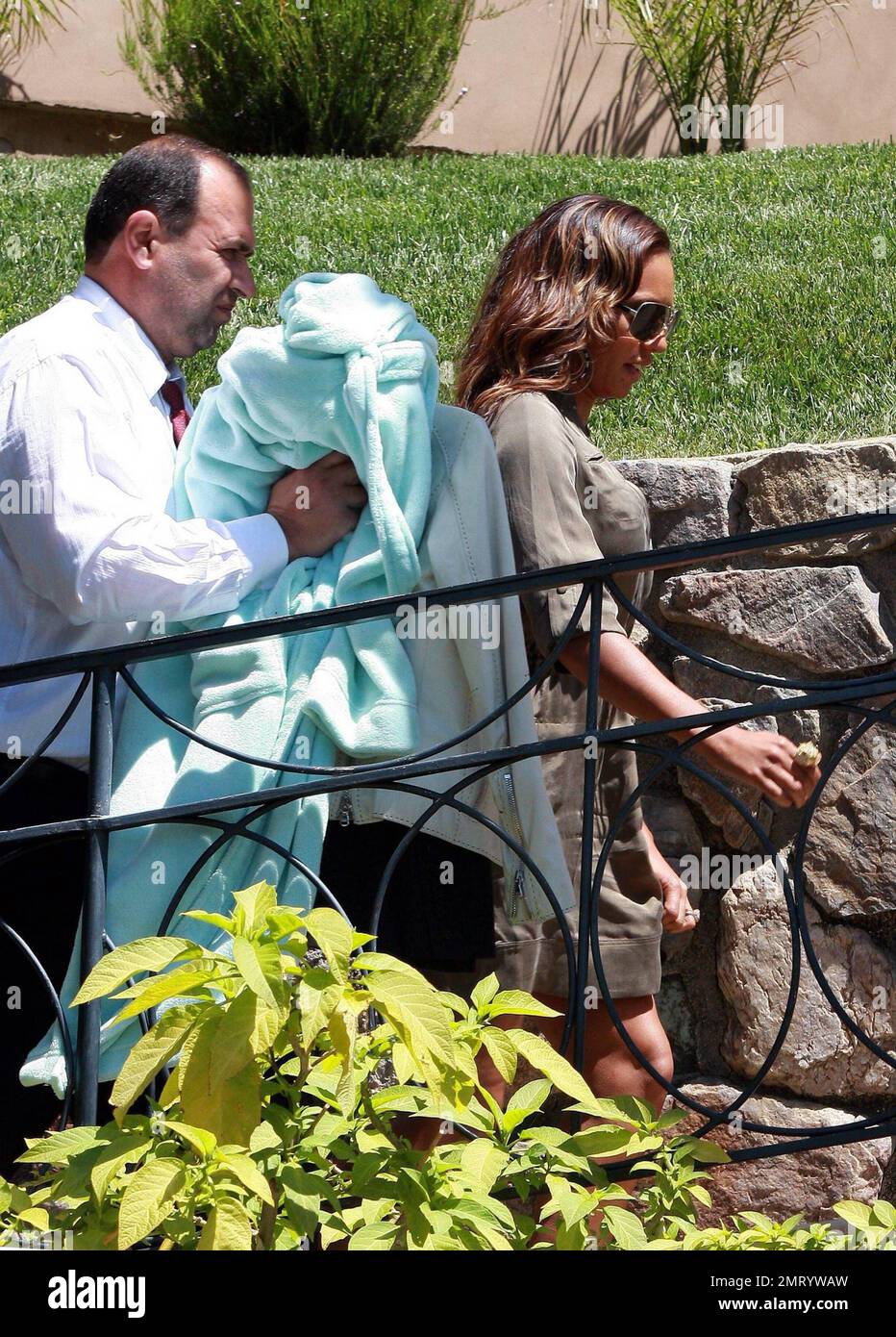 EXCLUSIVE!! Former Spice Girl Mel B wears a simple grey dress cinched ...