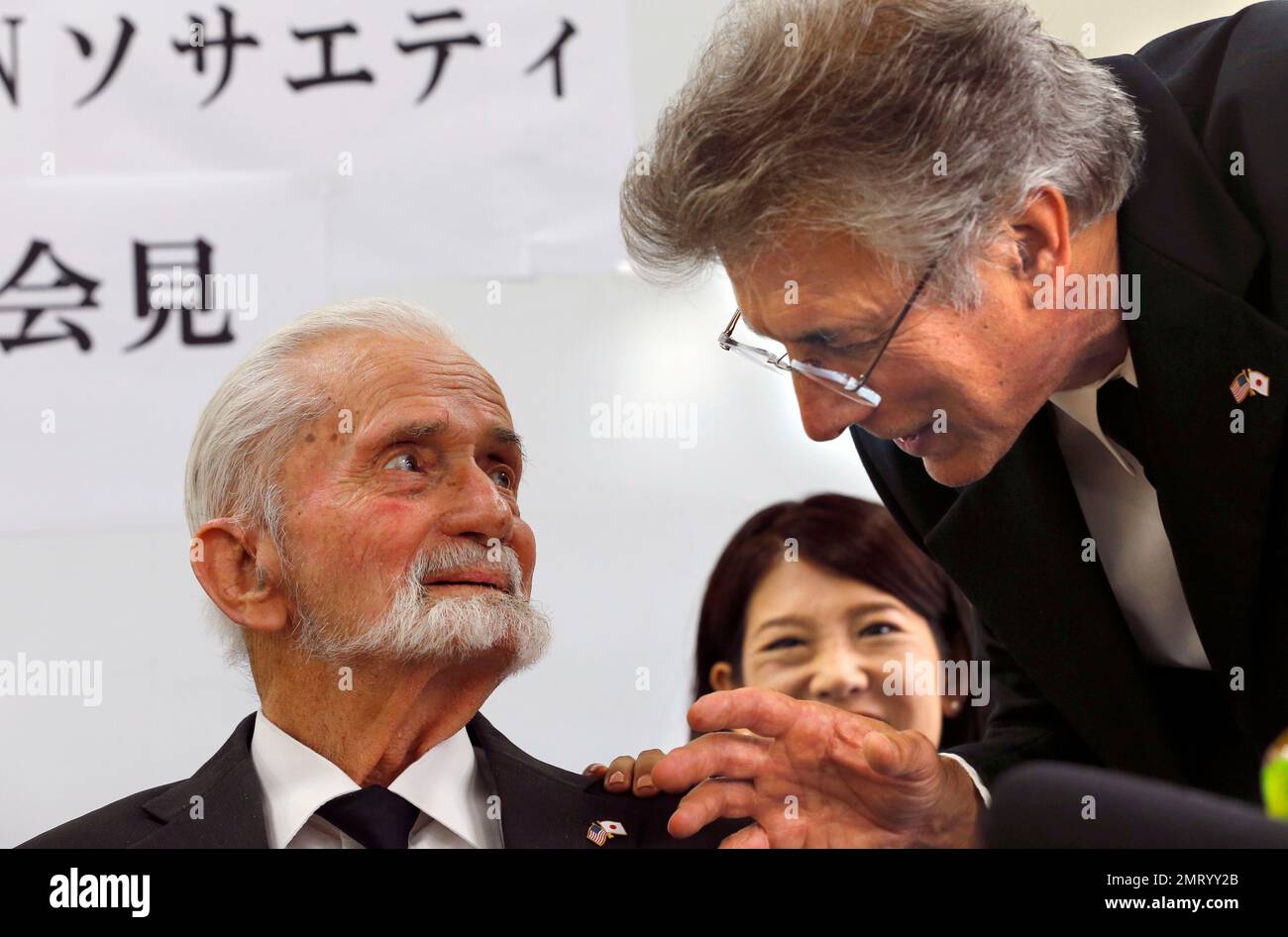 In this Aug. 13, 2017 photo, former U.S. Marine Marvin Strombo, left ...