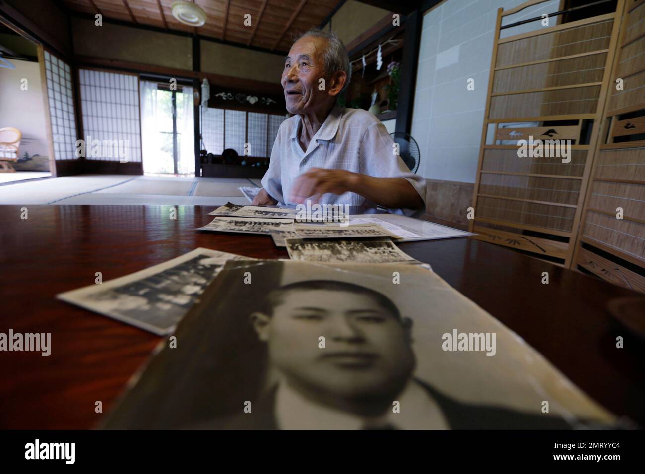 In this Aug. 14, 2017 photo, Tatsuya Yasue, 89-year-old farmer, shows ...