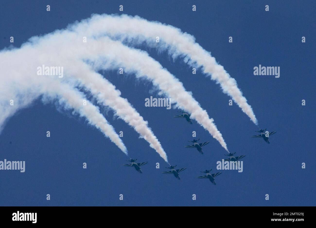 Pakistan airforce pilots demonstrate their skills during an air show to ...