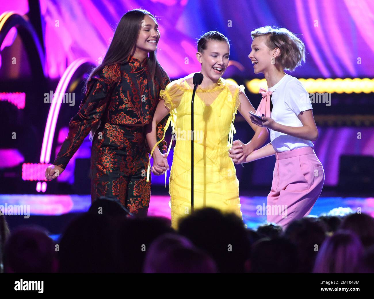 Maddie Ziegler, Millie Bobby Brown and Grace Vanderwaal present the ...