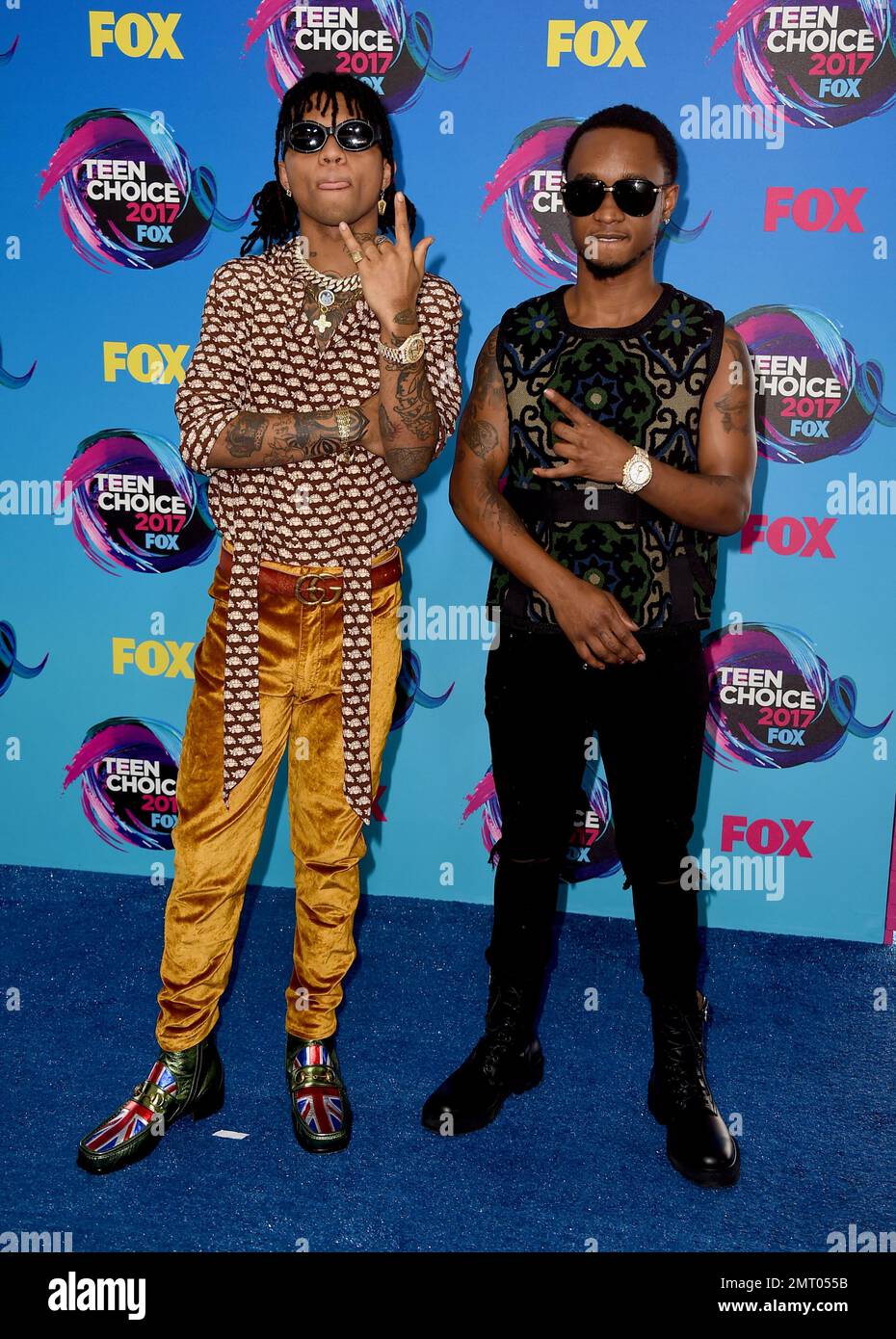 Slim Jxmmi, left and Swae Lee of "Rae Sremmurd" arrive at the Teen ...