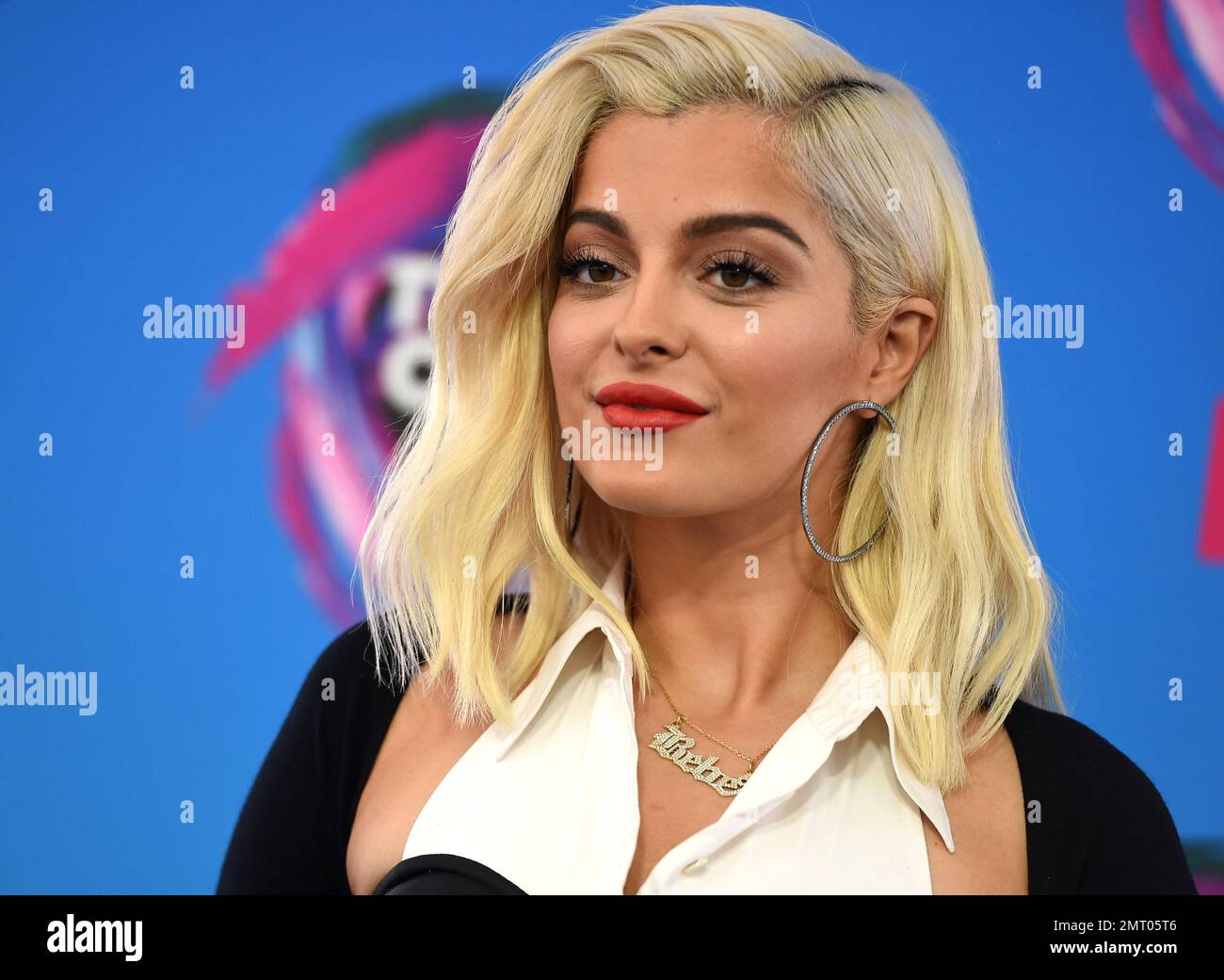 Bebe Rexha arrives at the Teen Choice Awards at the Galen Center on ...