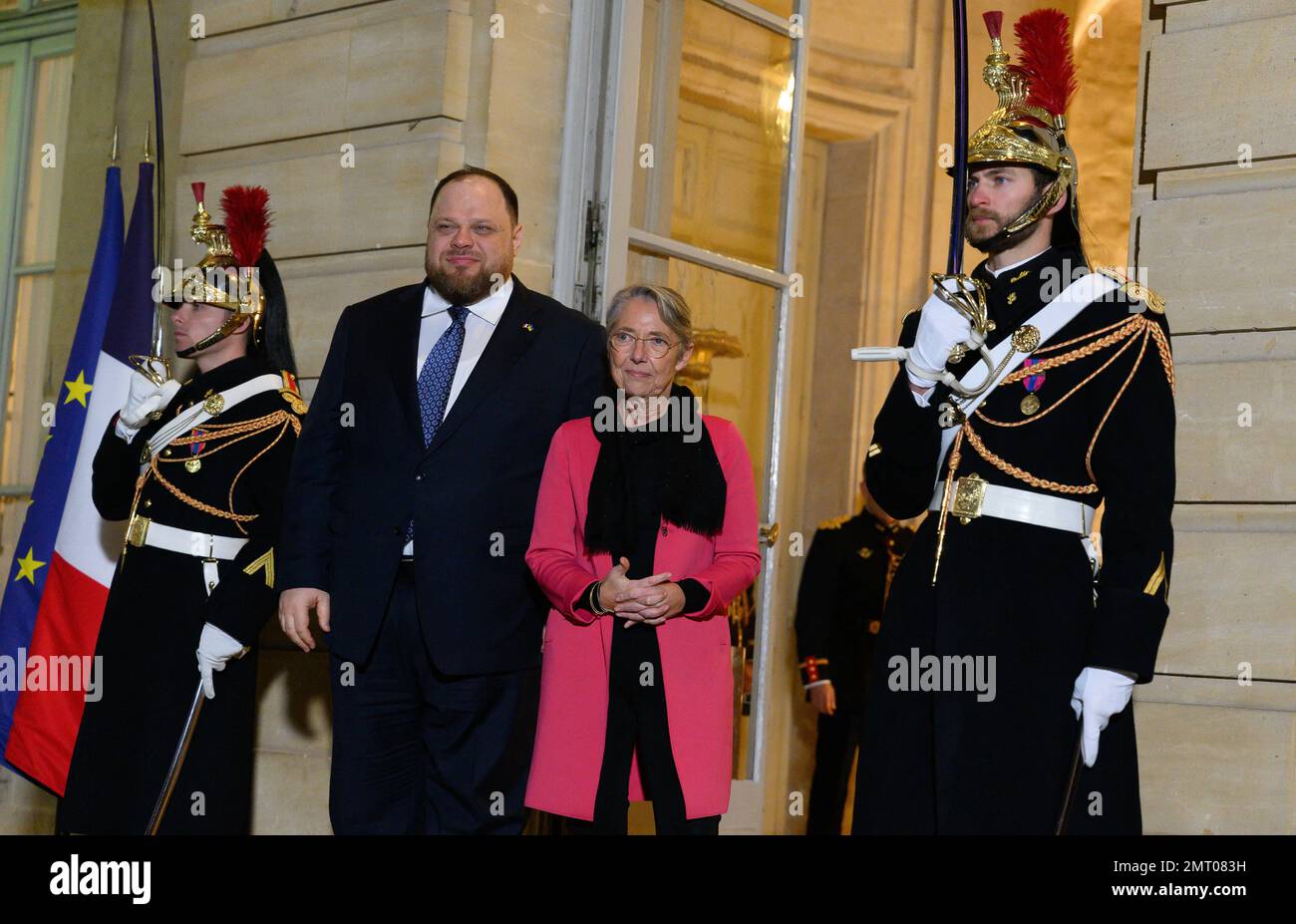 Prime Minister Elisabeth Borne greets Ukraine's Parliament chairman ...