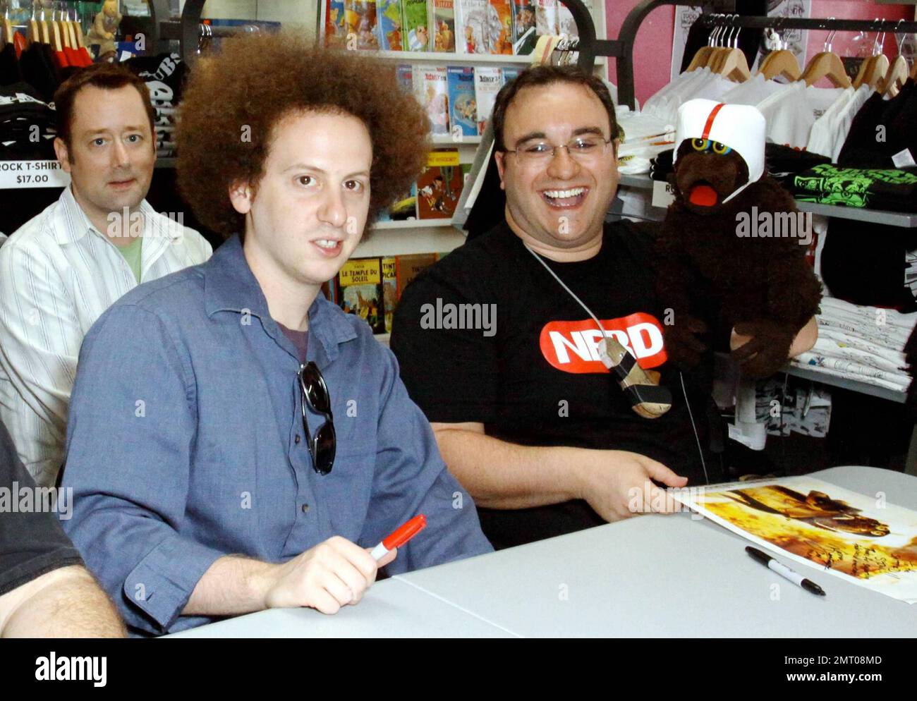 Actor Josh Sussman, puppeteer Dan Milano, and Warren "The Ape ...