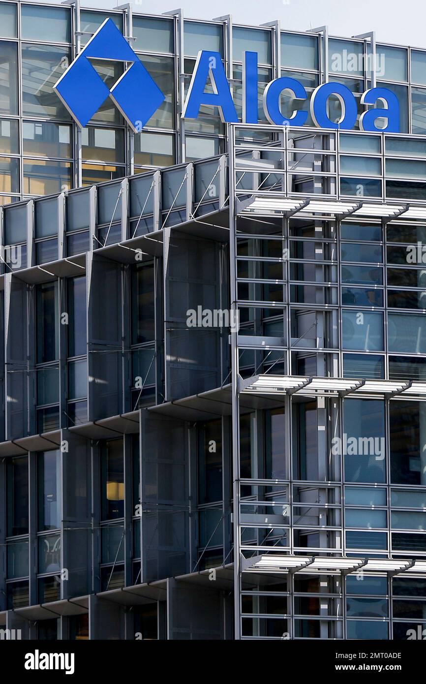 The office building for Alcoa and Arconic are seen on the north shore ...