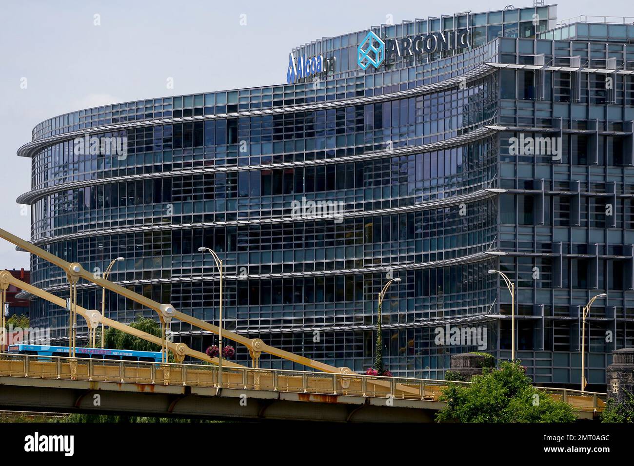 The office building for Alcoa and Arconic are seen on the north shore ...
