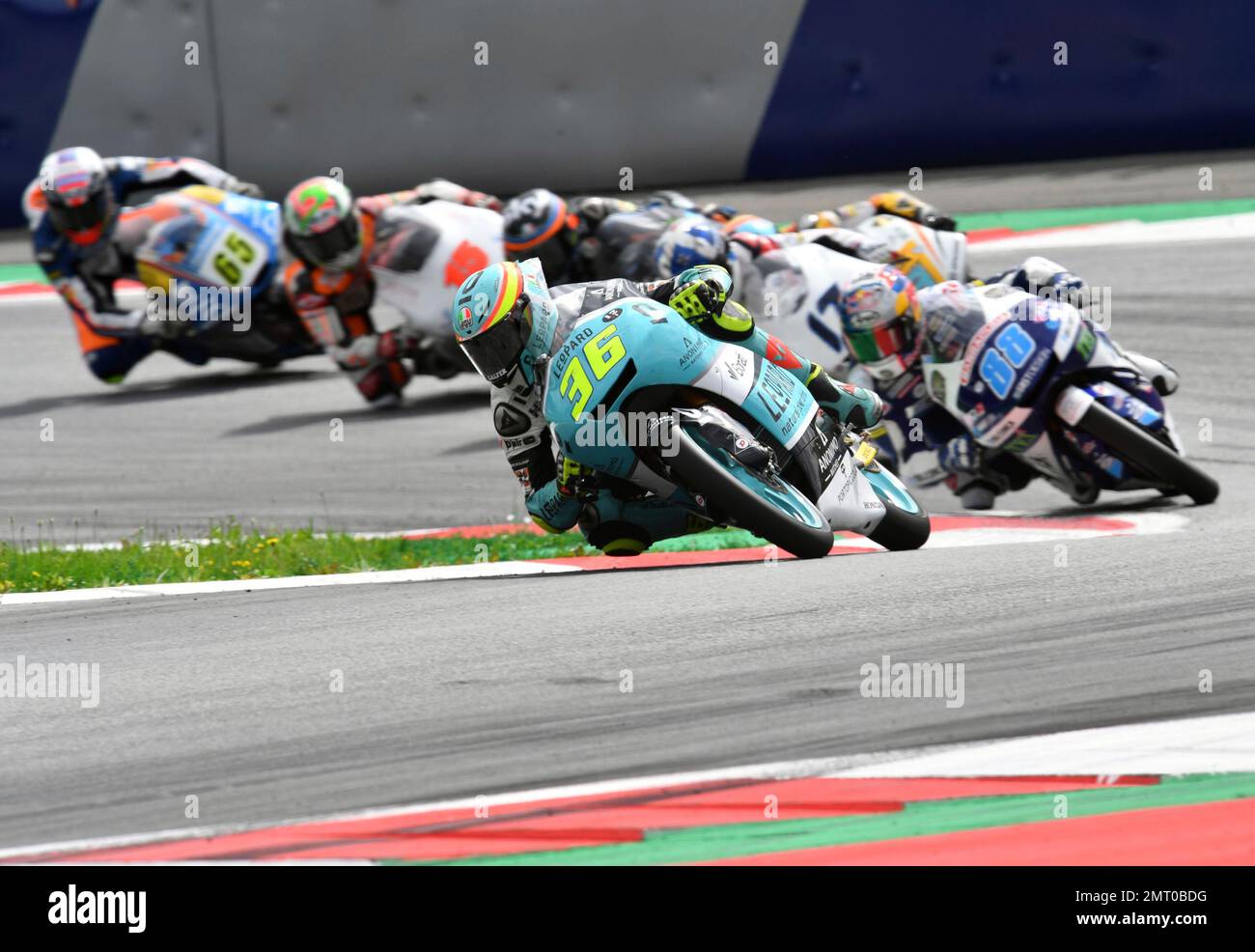 Spain's Moto3 rider Joan Mir of the Leopard Racing leads a pack of ...