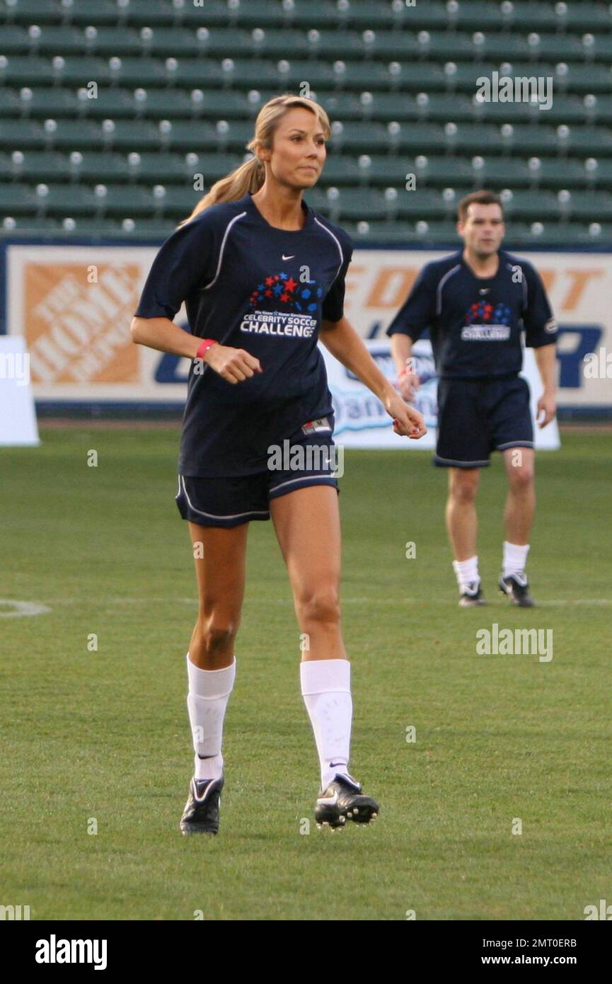 Stacy Keibler takes part in a celebrity soccer game to raise funds for ...