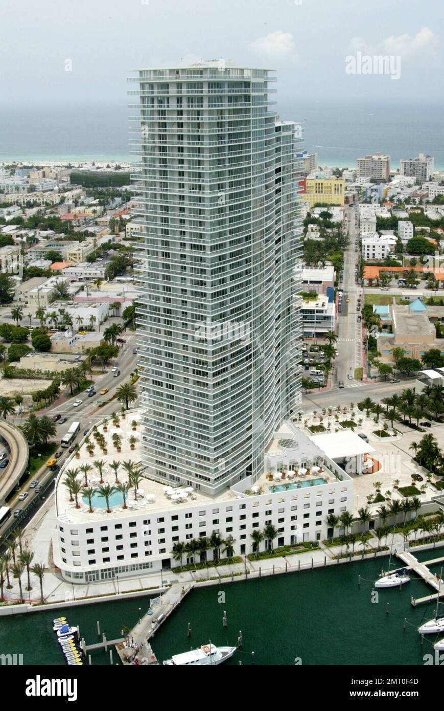 Aerial view of The Icon, Miami Beach, 5/30/05 Stock Photo - Alamy