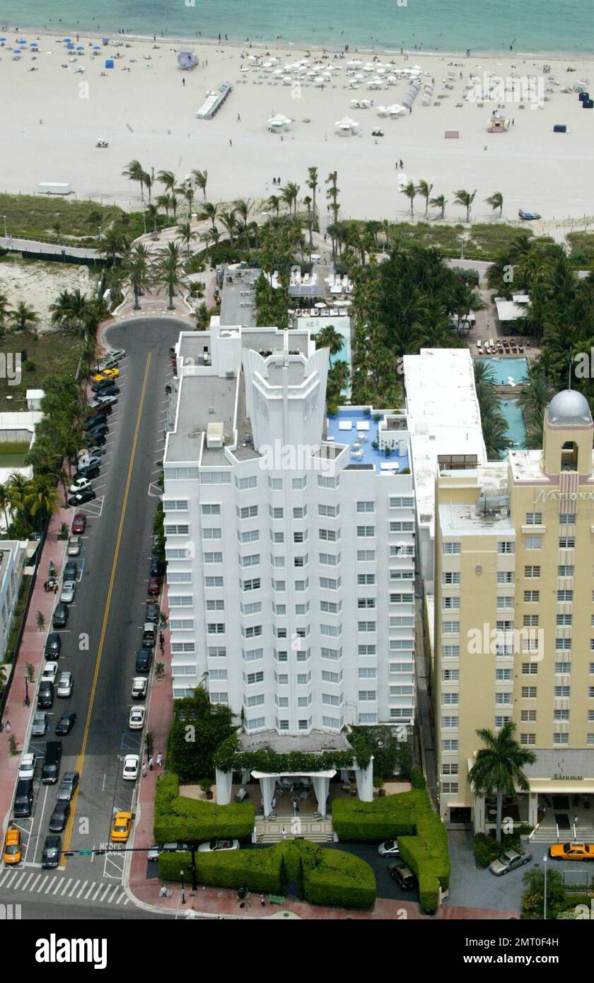 Aerial view of The Delano Hotel, Miami Beach, 5/30/05 Stock Photo - Alamy