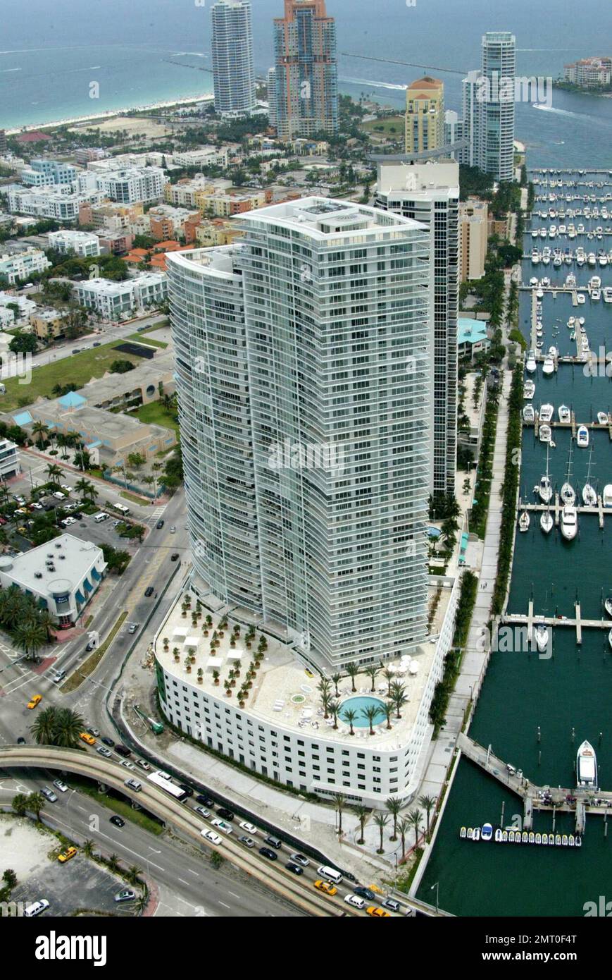 Aerial view of The Icon, Miami Beach, 5/30/05 Stock Photo - Alamy