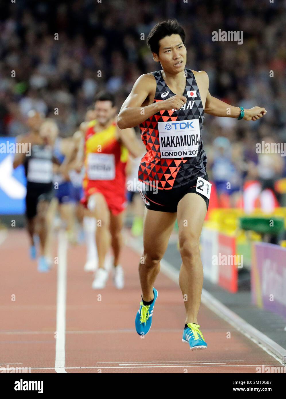 Japan's Akihiko Nakamura wins the 1500m Decathlon event during the ...