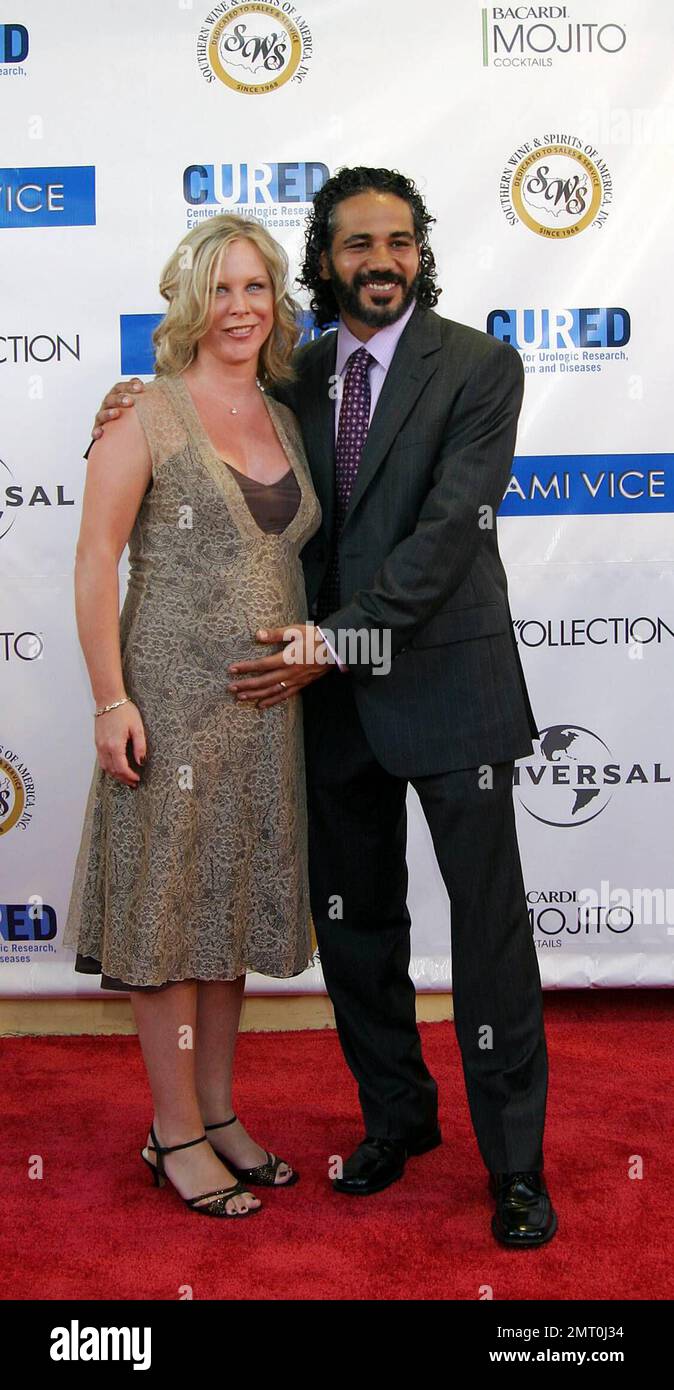 John Ortiz and wife arrive at the Lincoln Theater for the Miami Vice East Coast Premiere. Miami ...