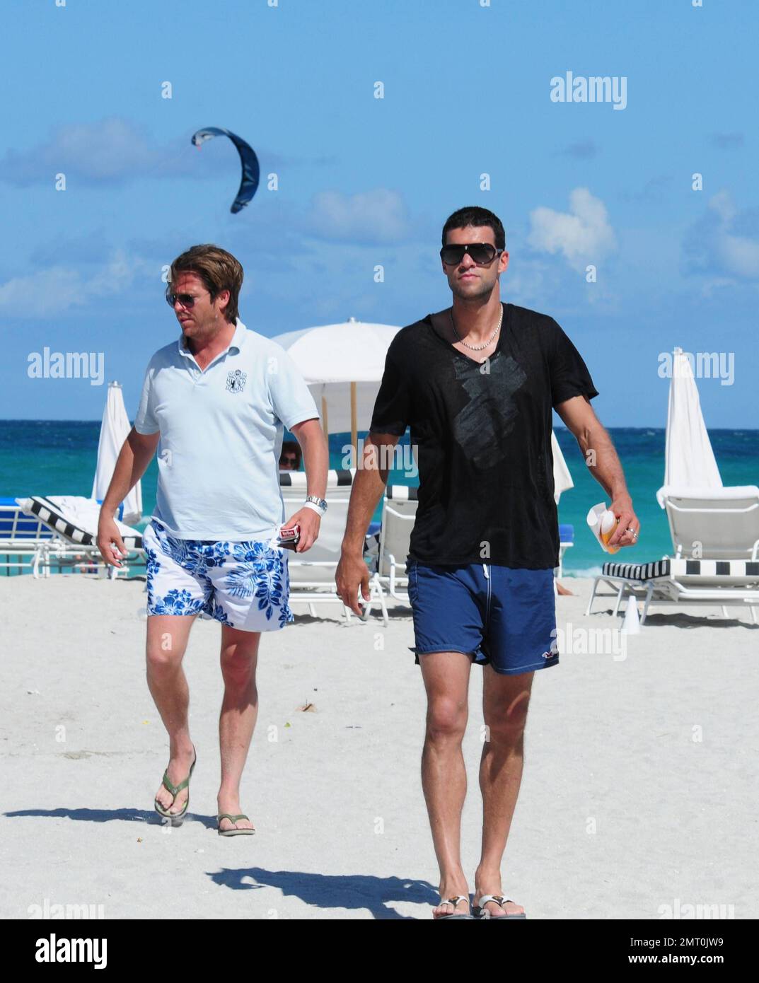 German soccer star Michael Ballack spends time on Miami Beach during ...