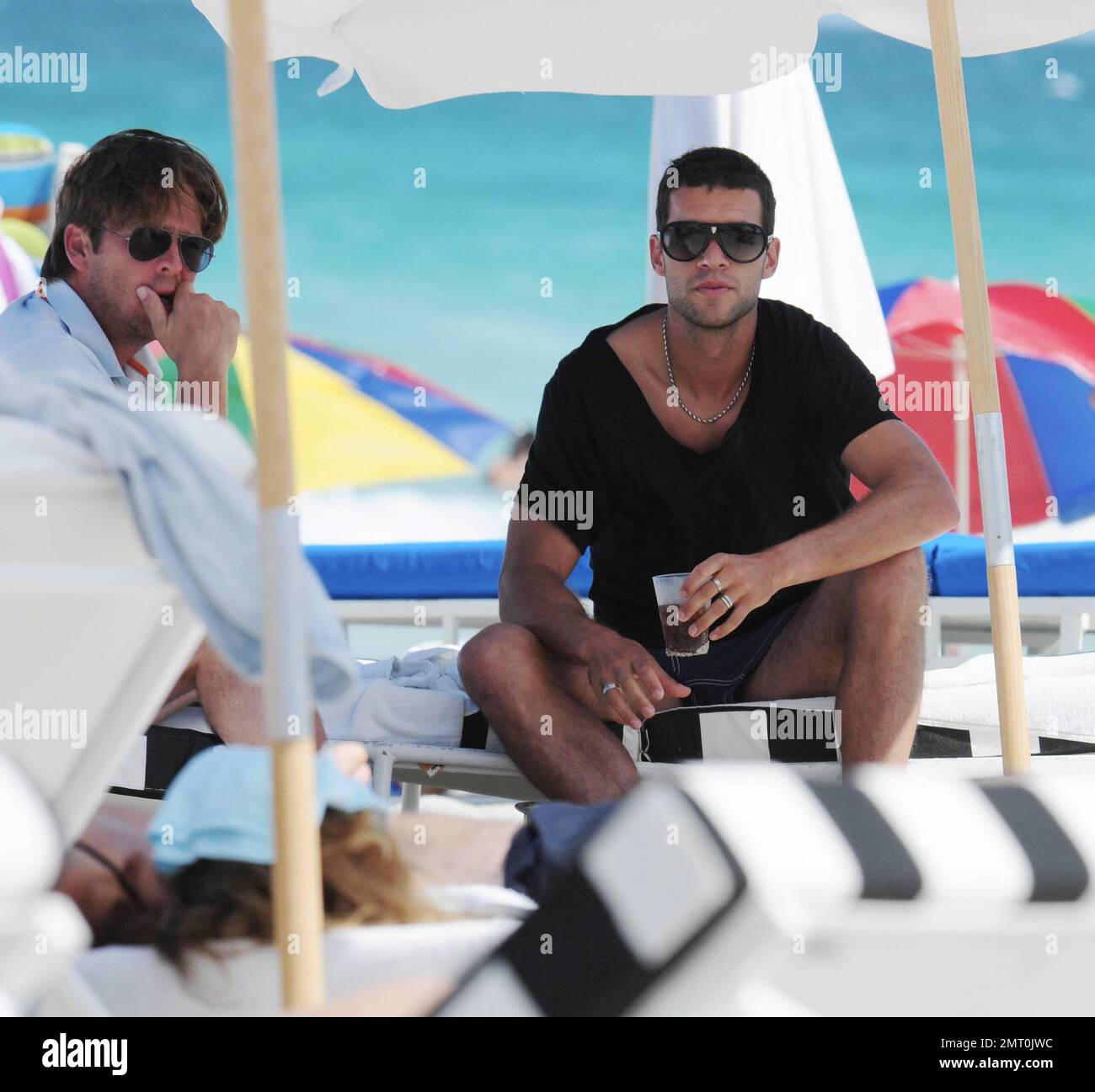 German soccer star Michael Ballack spends time on Miami Beach during ...
