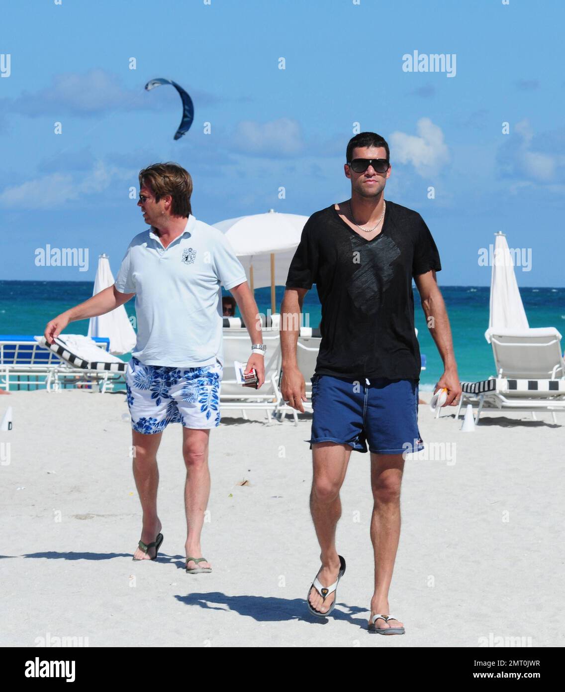 German soccer star Michael Ballack spends time on Miami Beach during ...
