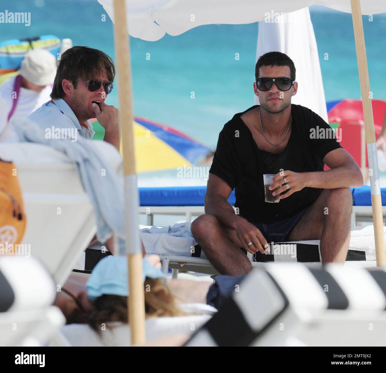 German soccer star Michael Ballack spends time on Miami Beach during ...