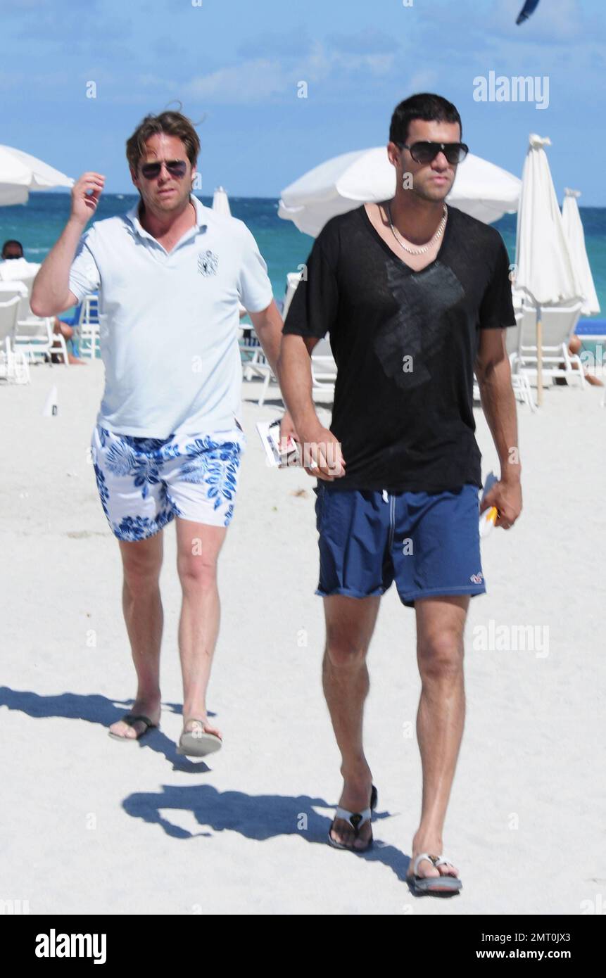German soccer star Michael Ballack spends time on Miami Beach during ...