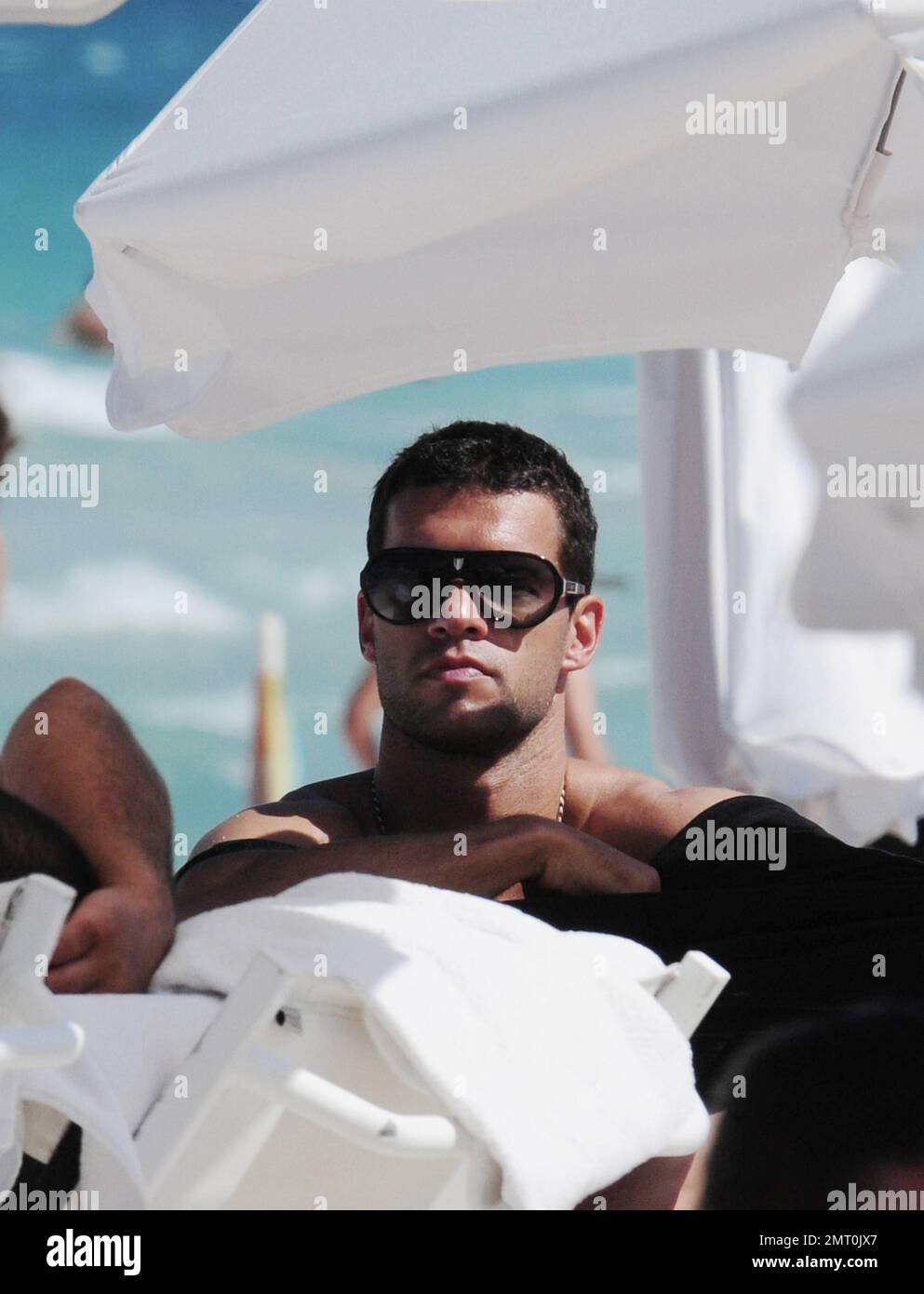 German soccer star Michael Ballack spends time on Miami Beach during ...