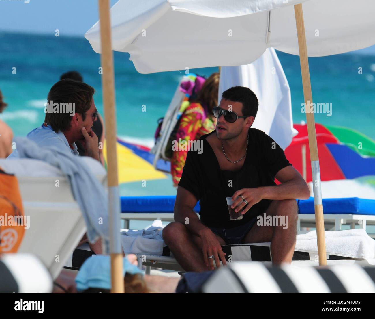 German soccer star Michael Ballack spends time on Miami Beach during ...