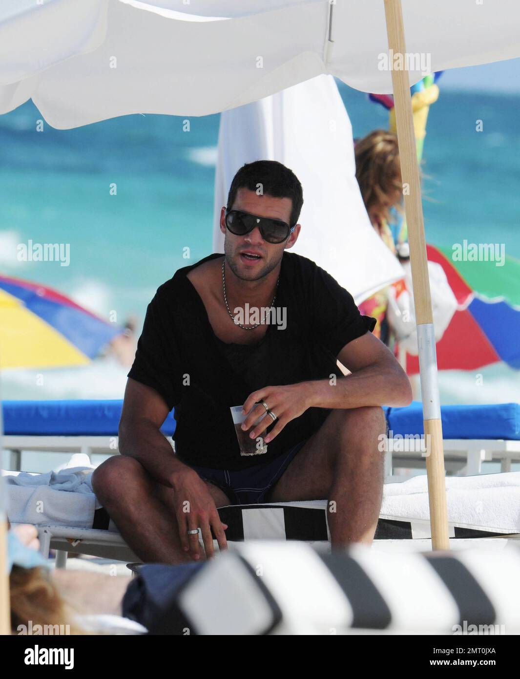 German soccer star Michael Ballack spends time on Miami Beach during ...